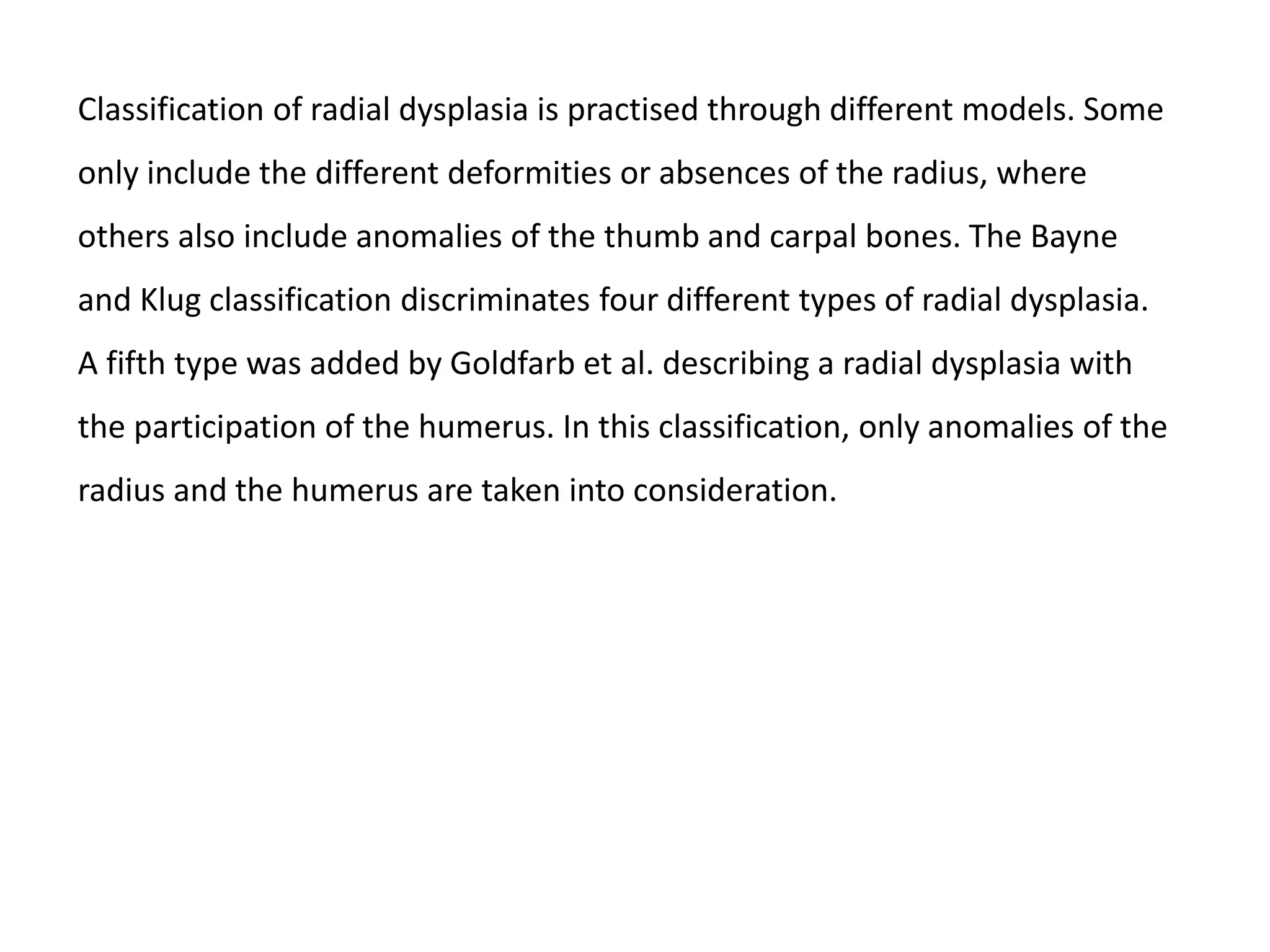 All you want to know about radial dysplasia | PPTX
