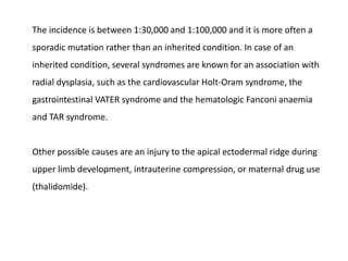 All you want to know about radial dysplasia | PPTX