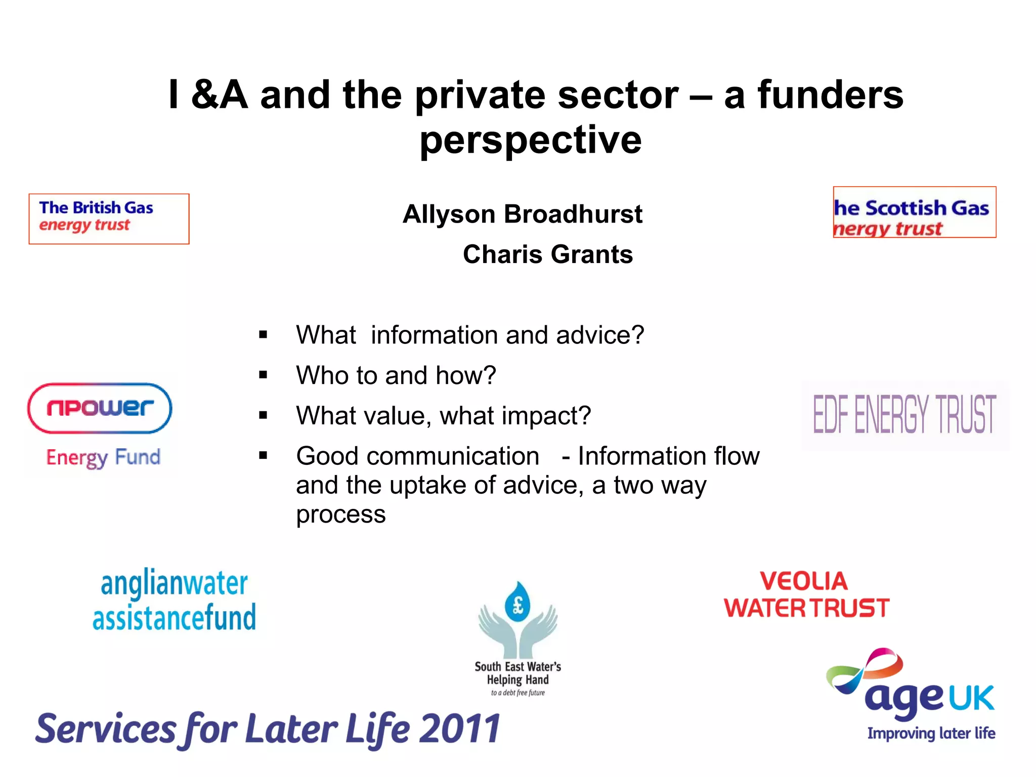 Allyson Broadhurst, Chief Executive, Charis Grants | PPT
