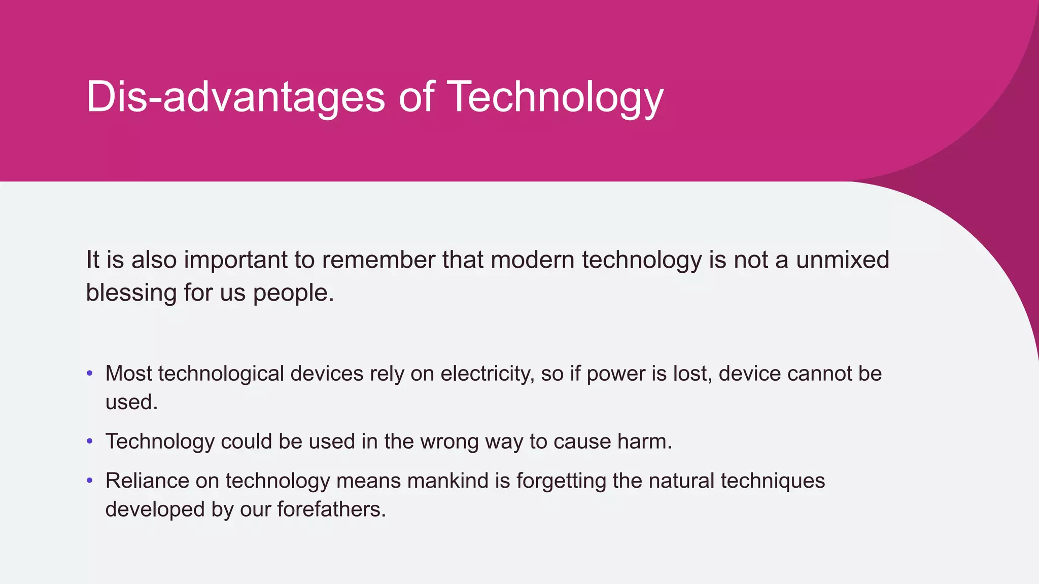 Advantages and Dis-advantages of Technology | PPTX