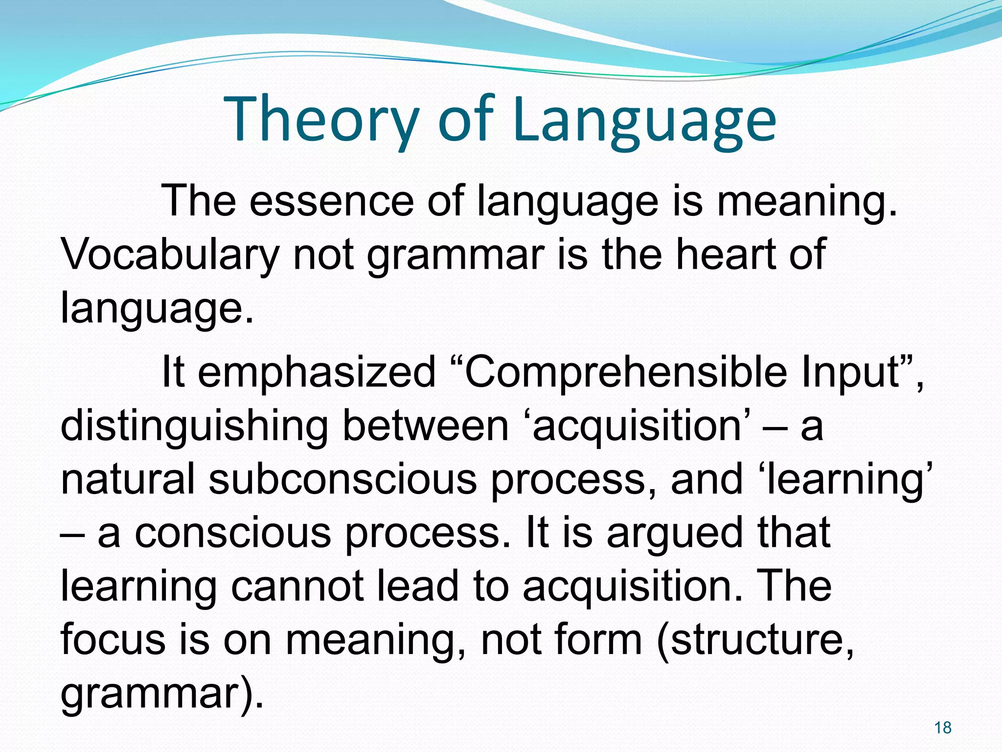 The Natural Approach | Methods and Approaches of Language Teaching | PPTX