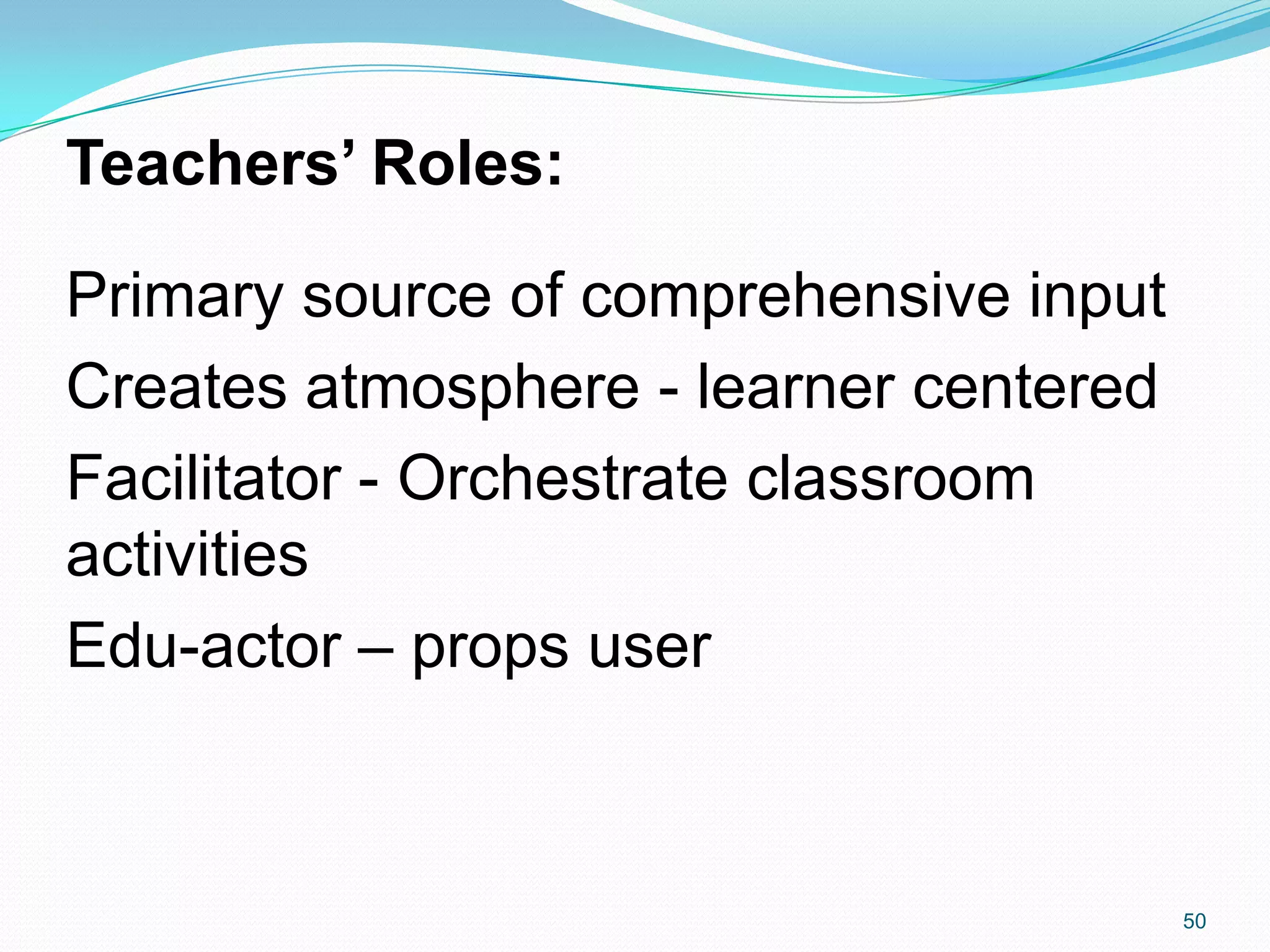 The Natural Approach | Methods and Approaches of Language Teaching | PPTX