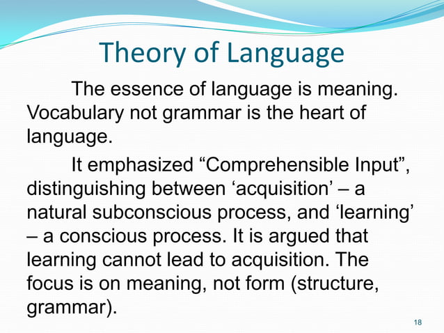The Natural Approach | Methods and Approaches of Language Teaching | PPTX