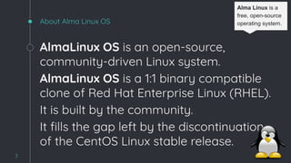 Alma Linux Introduction. Lets see how it looks? | PPT