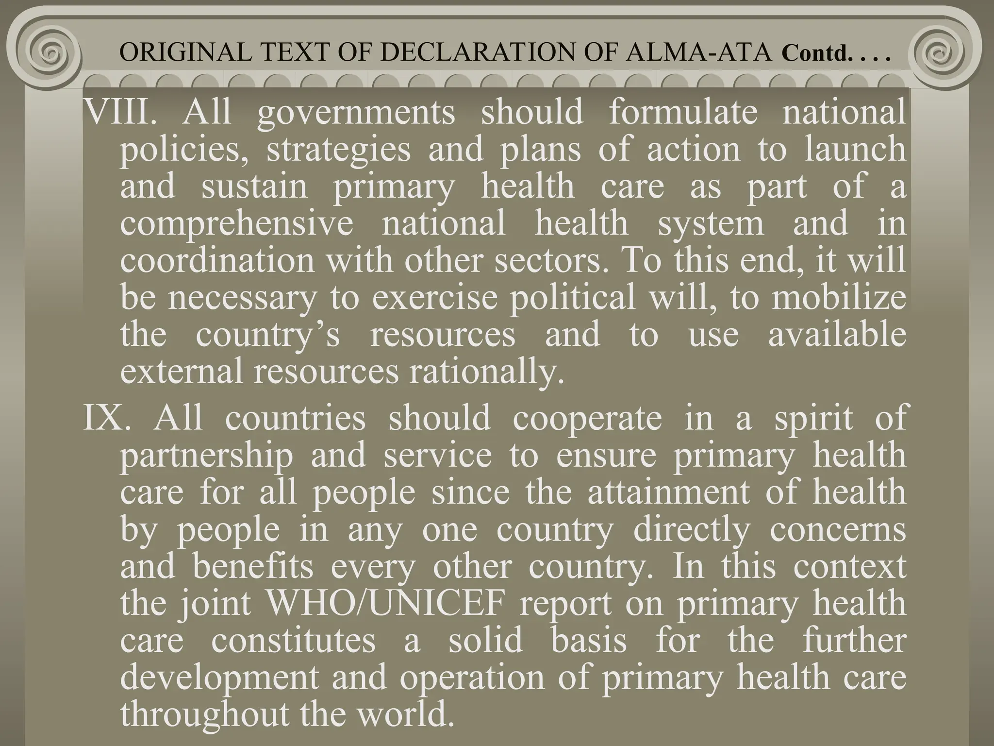 ALMA – ATA DECLARATION FOR PRIMARY HEALTH CARE | PPT