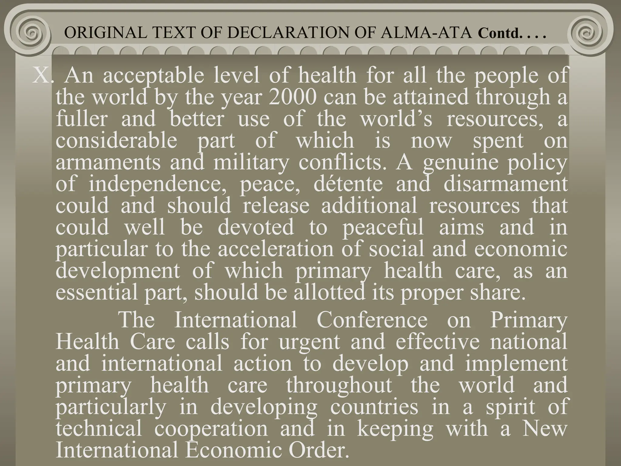 ALMA – ATA DECLARATION FOR PRIMARY HEALTH CARE | PPT