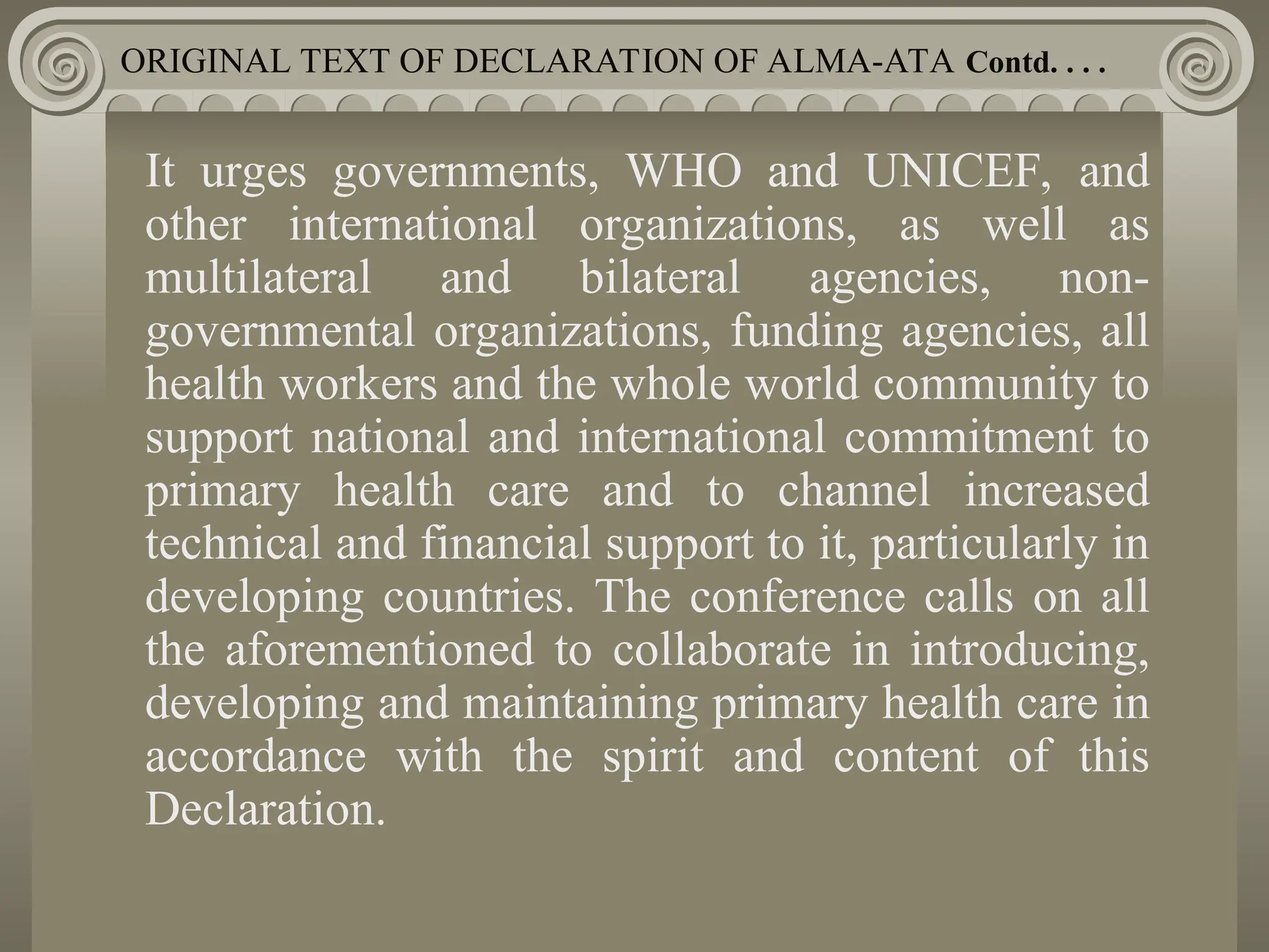 ALMA – ATA DECLARATION FOR PRIMARY HEALTH CARE | PPT
