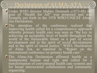 ALMA – ATA DECLARATION FOR PRIMARY HEALTH CARE | PPT