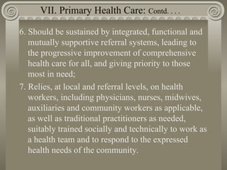 ALMA – ATA DECLARATION FOR PRIMARY HEALTH CARE | PPT