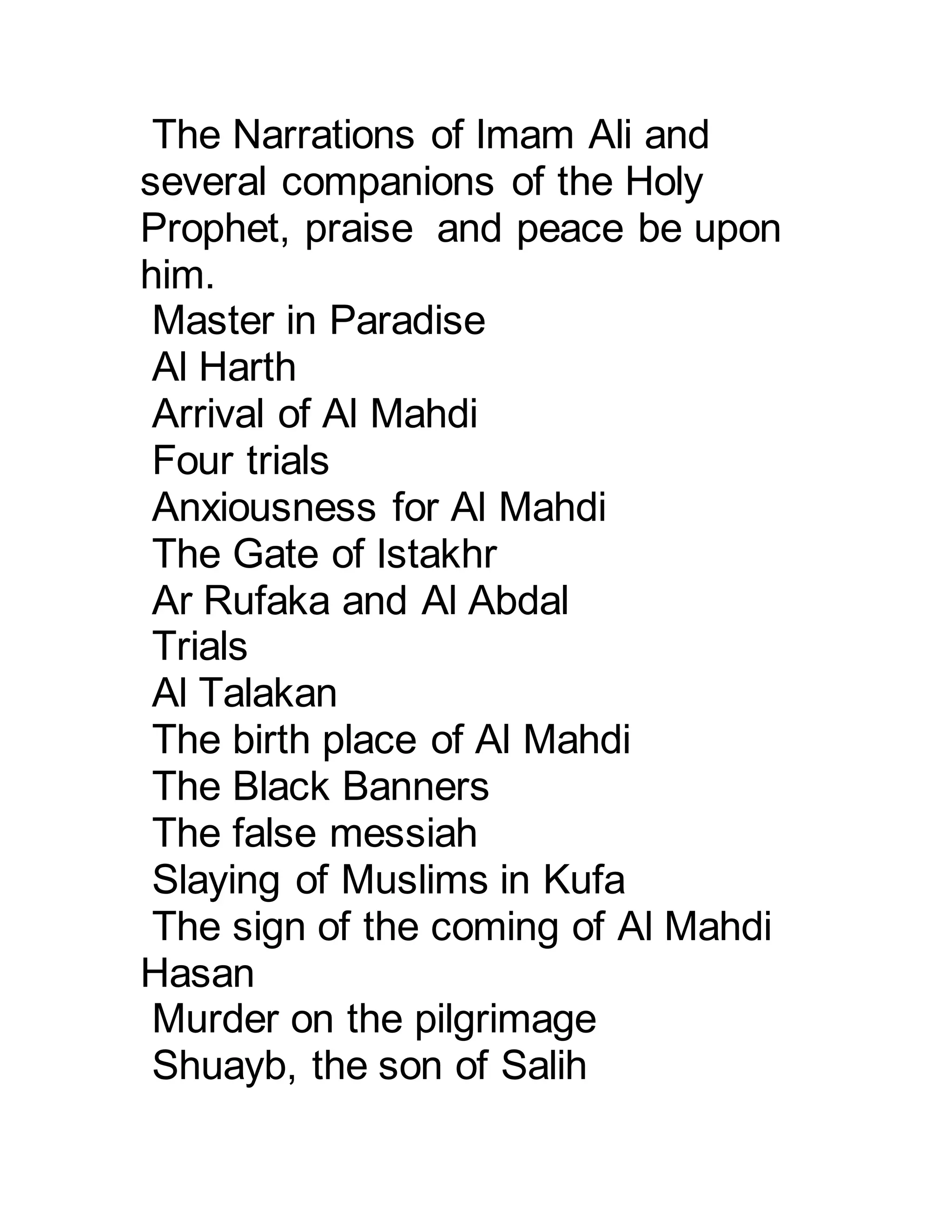 Al mahdi, jesus and moshaikh; the anti christ | DOCX