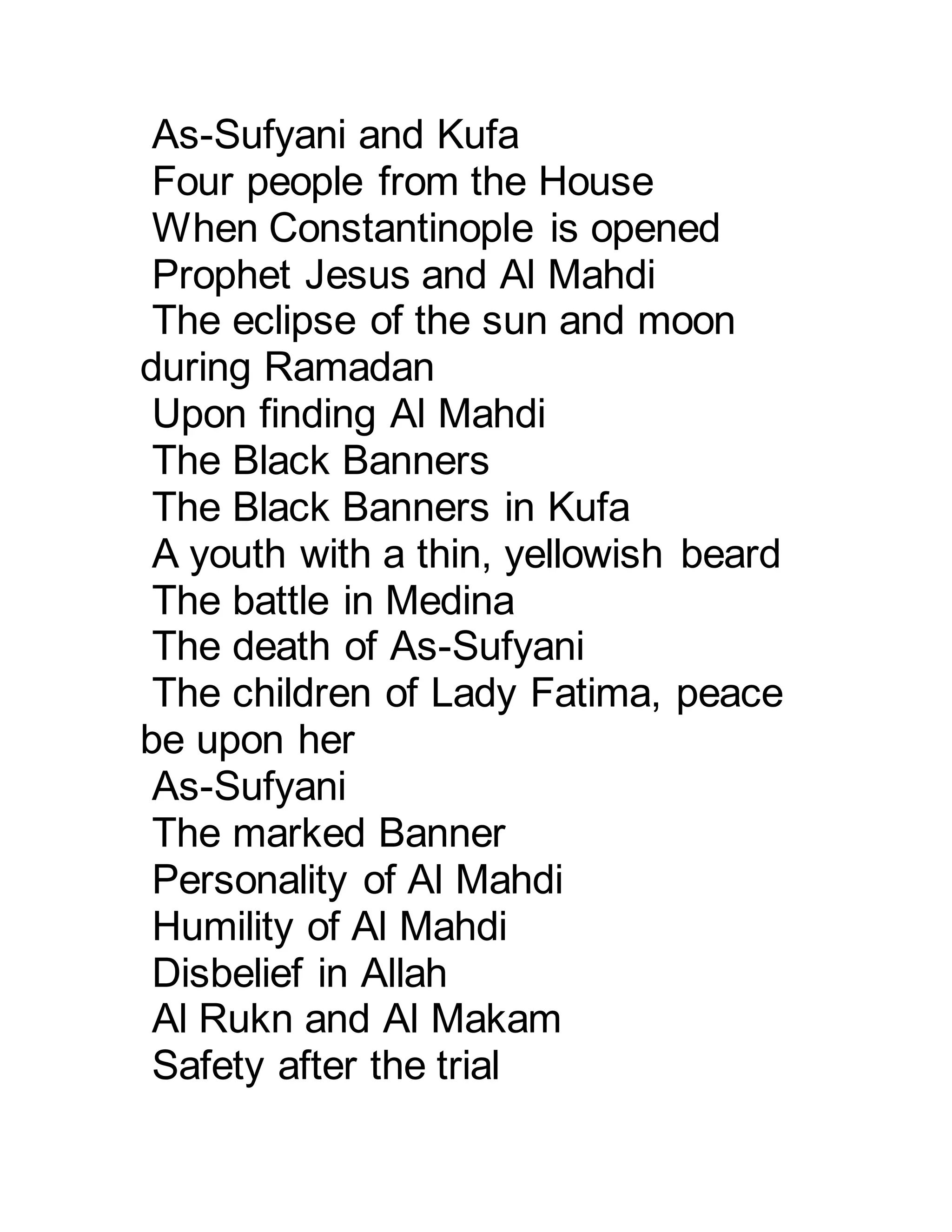 Al mahdi, jesus and moshaikh; the anti christ | DOCX