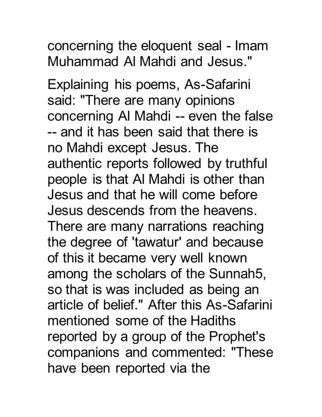 Al mahdi, jesus and moshaikh; the anti christ | DOCX | Islam | Religion & Spirituality