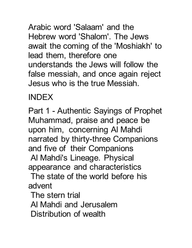 Al mahdi, jesus and moshaikh; the anti christ | DOCX | Islam | Religion ...