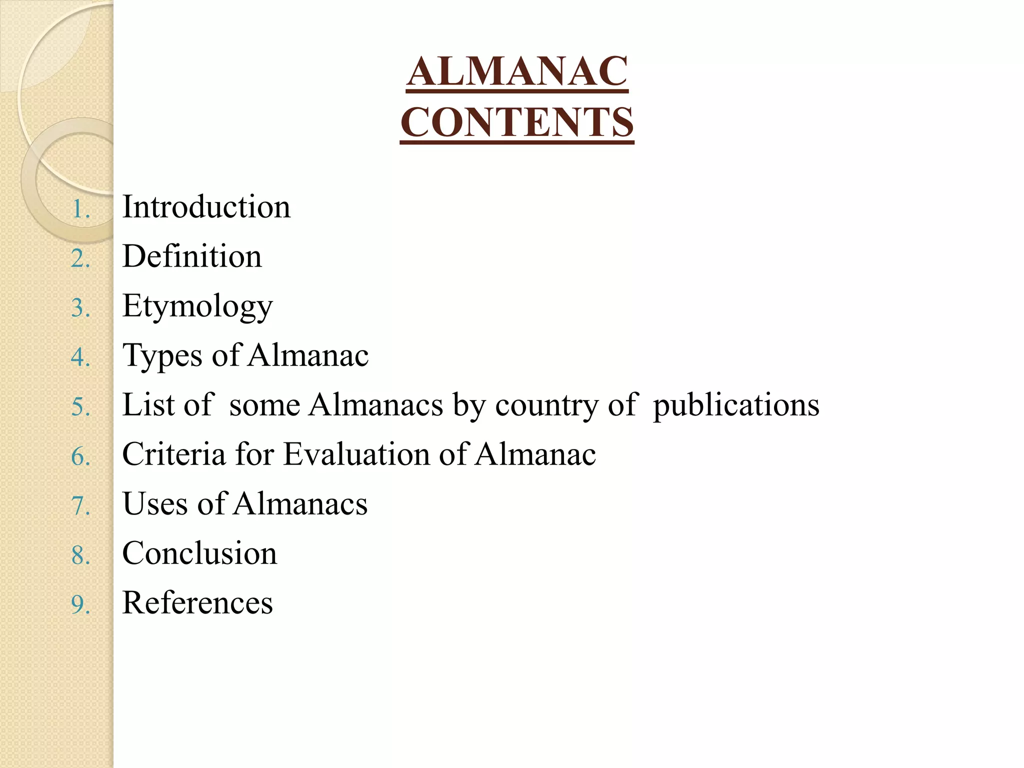 Almanac | PPT