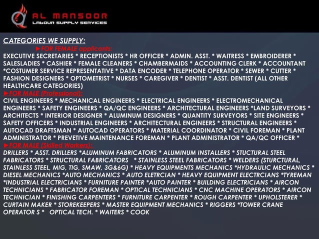 Al Mansoor Company Profile | PPT | Business | Business and Finance