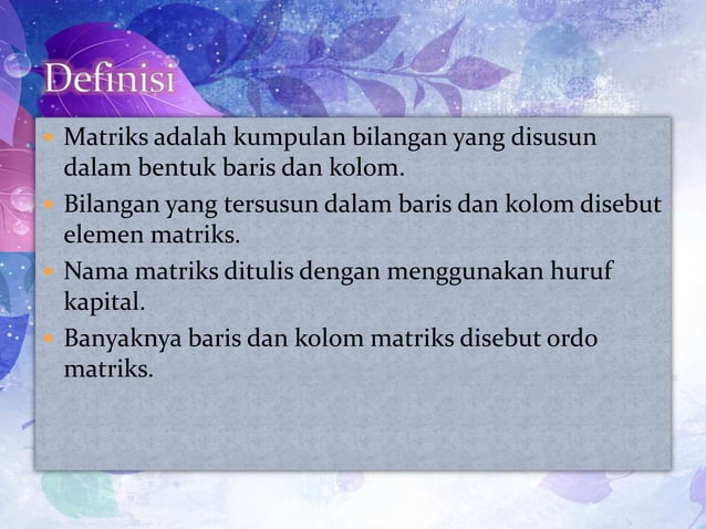 matriks dan jenis-jenis matriks | PPTX