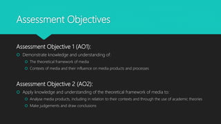 Al media studies exam qs comand words assessment objectives ao1 ao2 | PPTX