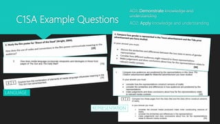 Al media studies exam qs comand words assessment objectives ao1 ao2 | PPT