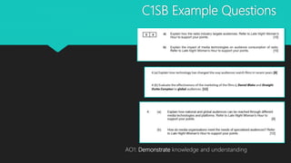 Al media studies exam qs comand words assessment objectives ao1 ao2 | PPT