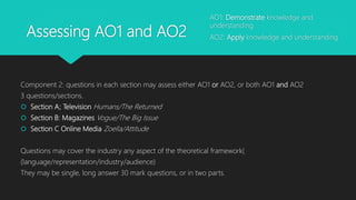Al media studies exam qs comand words assessment objectives ao1 ao2 | PPT