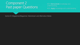 Al media studies exam qs comand words assessment objectives ao1 ao2 | PPTX