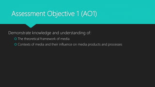 Al media studies exam qs comand words assessment objectives ao1 ao2 | PPTX