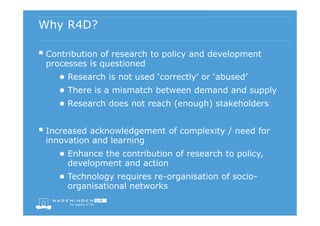 Research for Development Platforms: Science for impact in Humidtropics ...