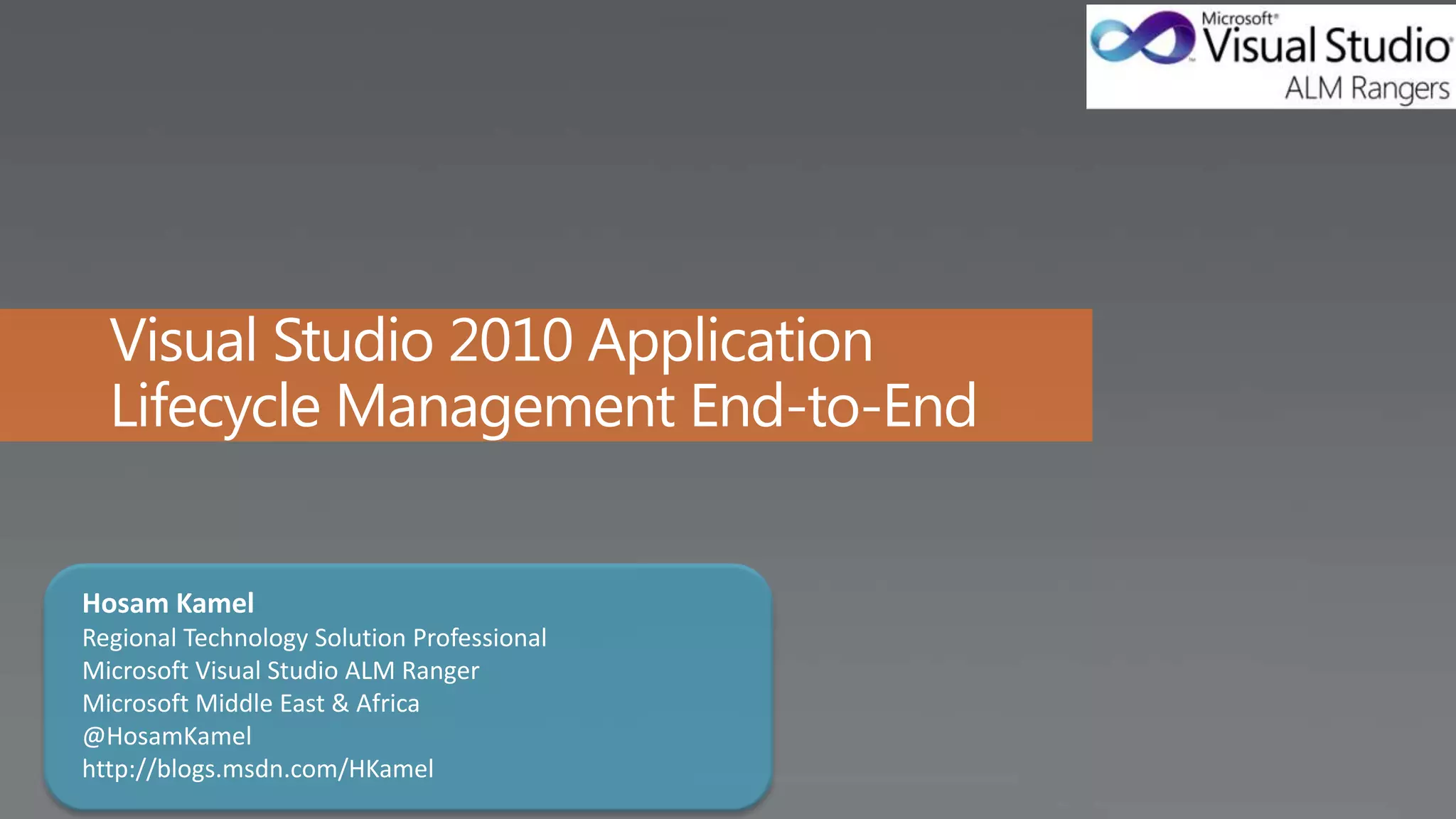 End-To-End Visual Studio Application Lifecycle Management | PPT