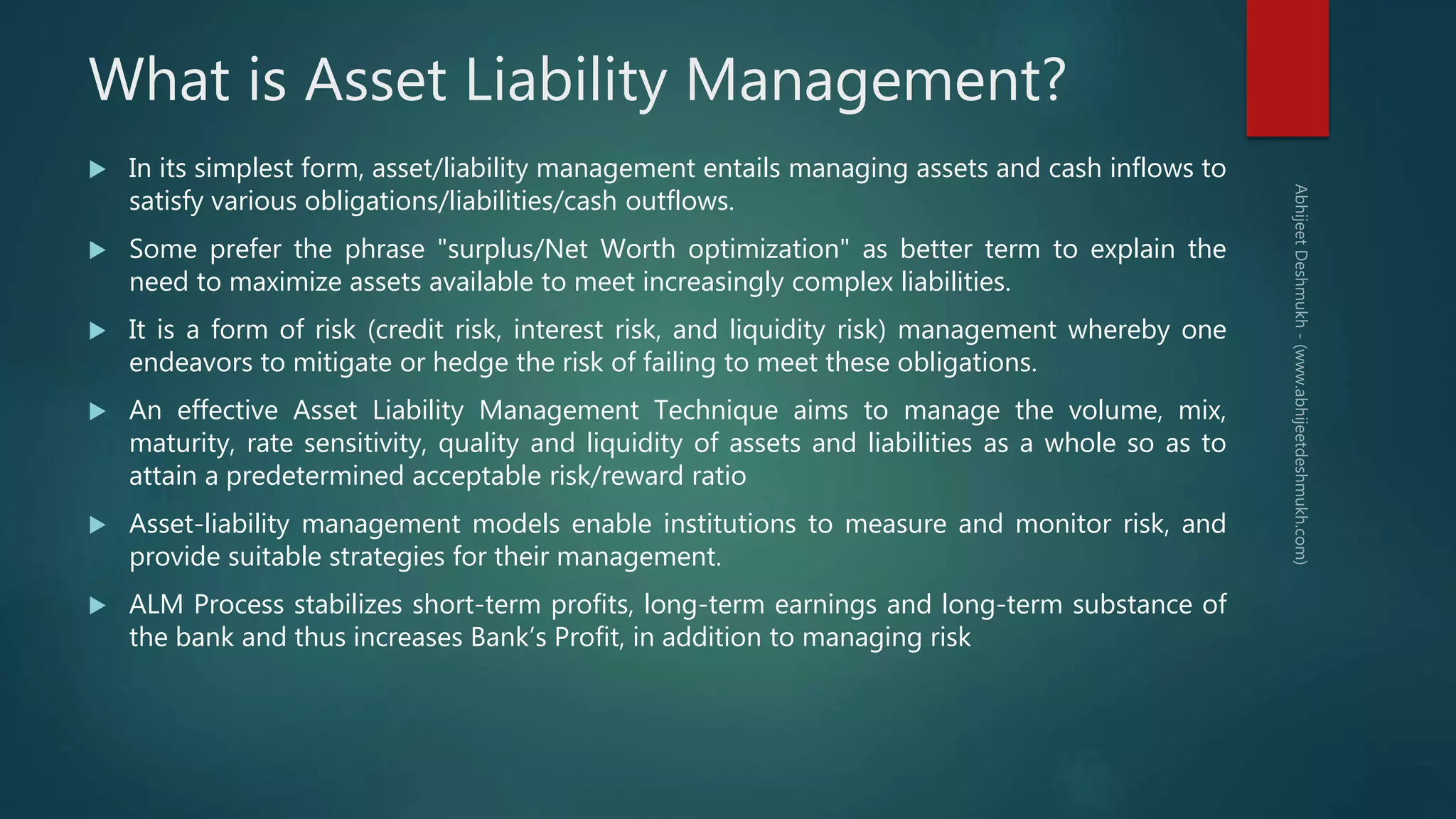 Asset Liability Management in India Banks | PPTX