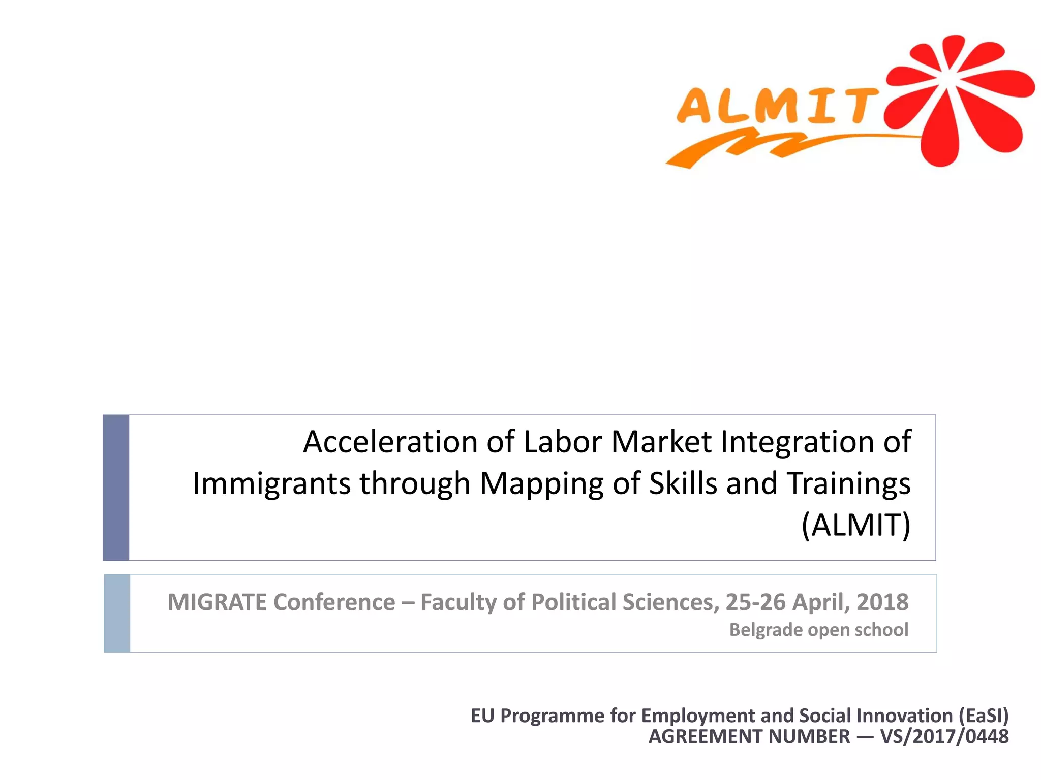 ALMIT project presentation for the conference MIGRATE | PPT