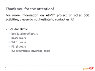 ALMIT project presentation for the conference MIGRATE | PPT