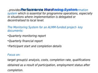 Almm monitoring and evaluation tools draft[1]acm sir revised | PPT