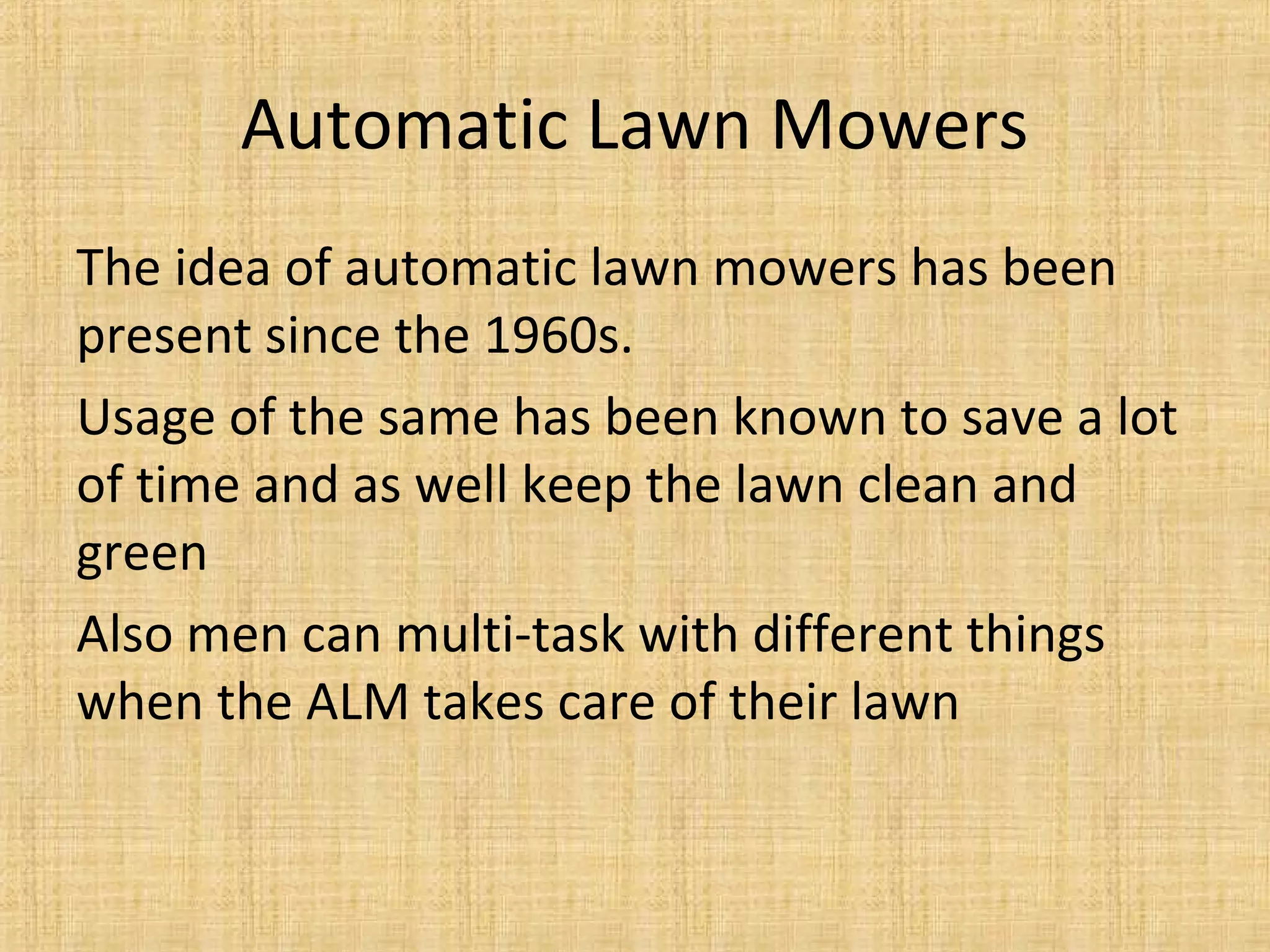 Al mo automatic lawn mower | PPT