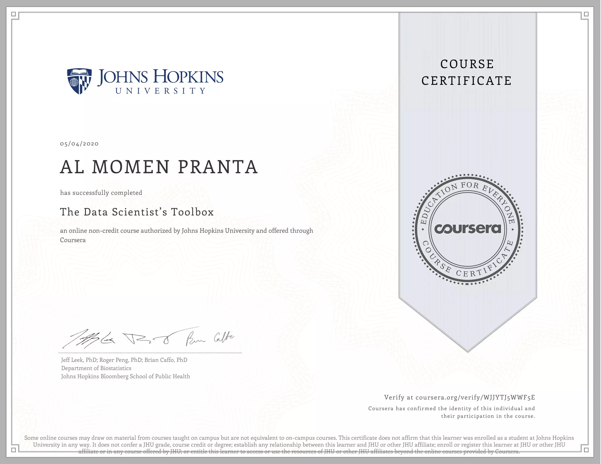 Al Momen Pranta_certificates | PDF