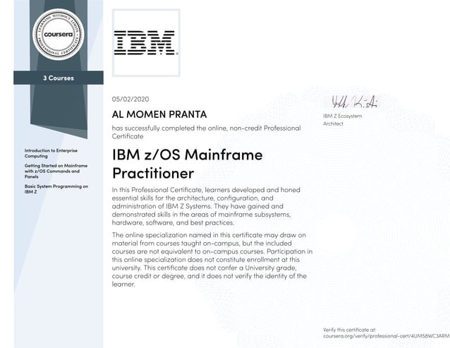 Al Momen Pranta_certificates | PPT