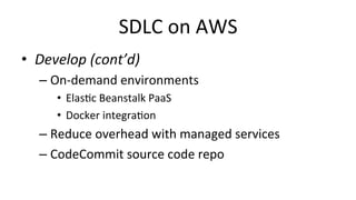 Application Lifecycle Management on AWS | PDF