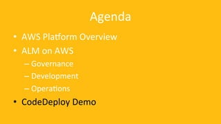Application Lifecycle Management on AWS | PPT