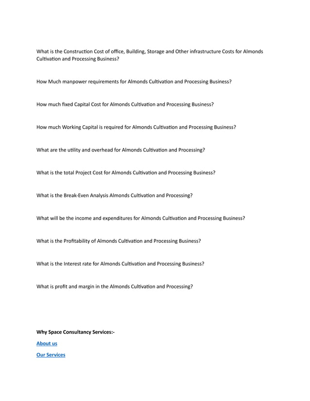 Almonds Cultivation and Processing Project Report | PDF | Agriculture ...