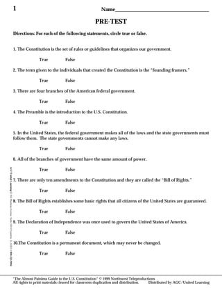 Almost painless constitution video sheet | PDF