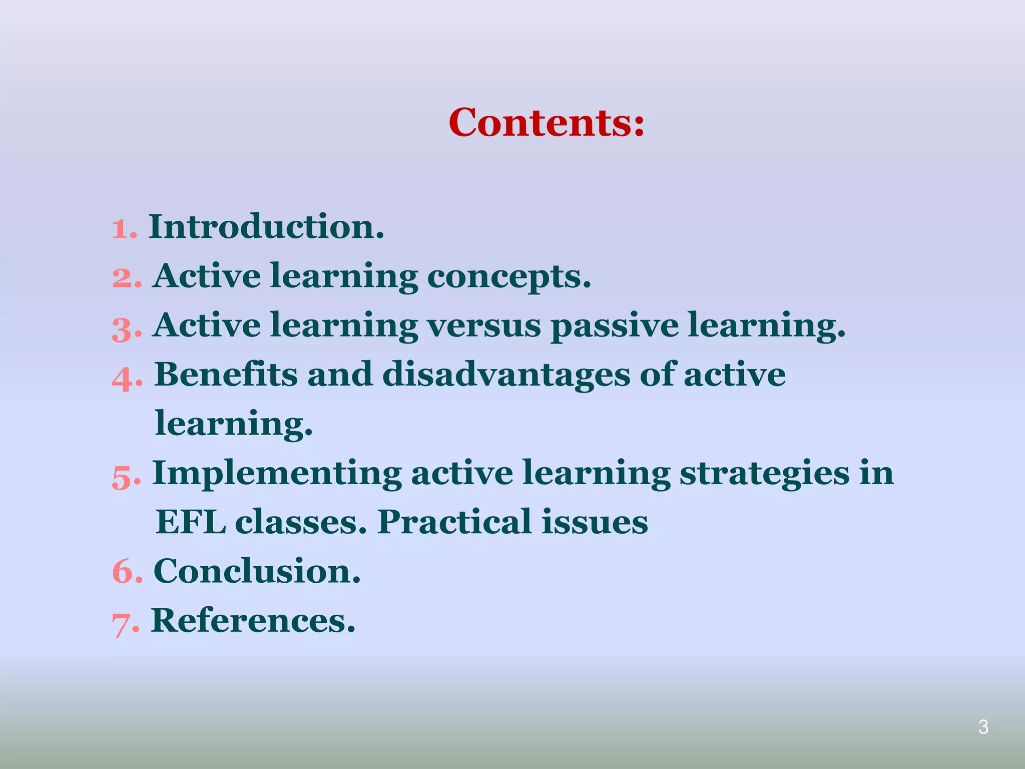 Active Learning Strategies in EFL Classes | PPTX