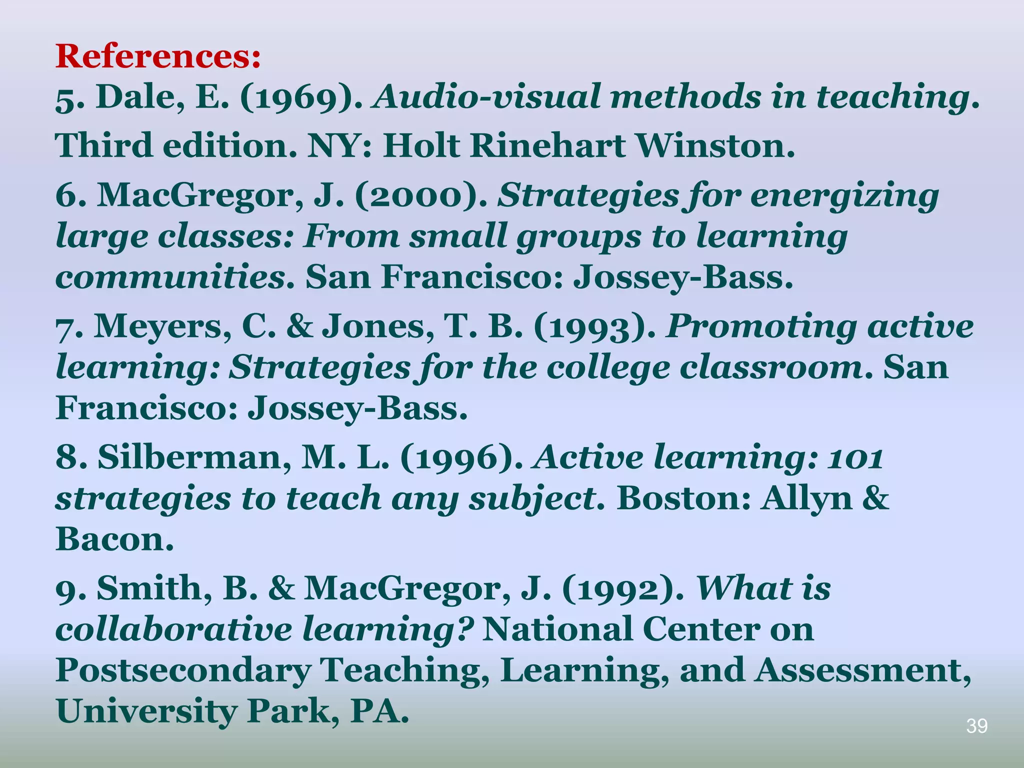 Active Learning Strategies in EFL Classes | PPTX