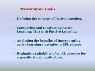 Active Learning Strategies in EFL Classes | PPTX