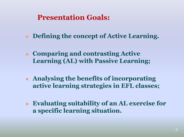 Active Learning Strategies in EFL Classes | PPTX