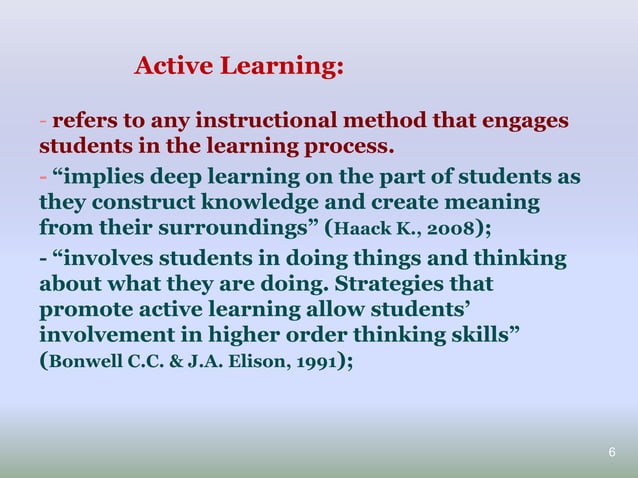 Active Learning Strategies in EFL Classes | PPTX