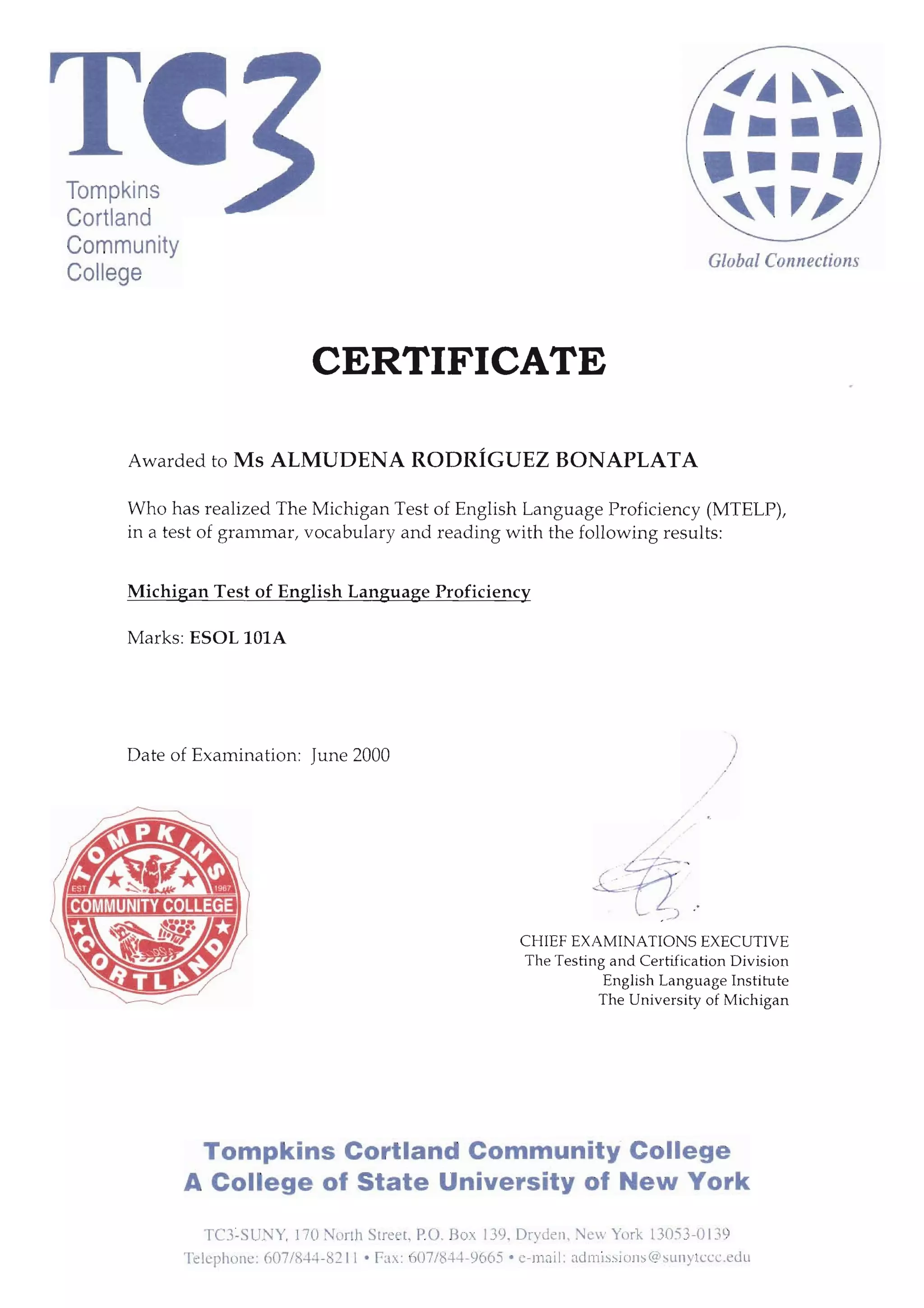 State University of New York - Michigan test of English language ...