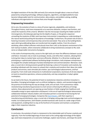 Empowering Innovation: Exploring the Evolution of Tools | PDF