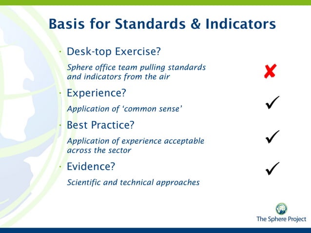 standards and evidence-based response (John Demerell, Sphere) | PPT