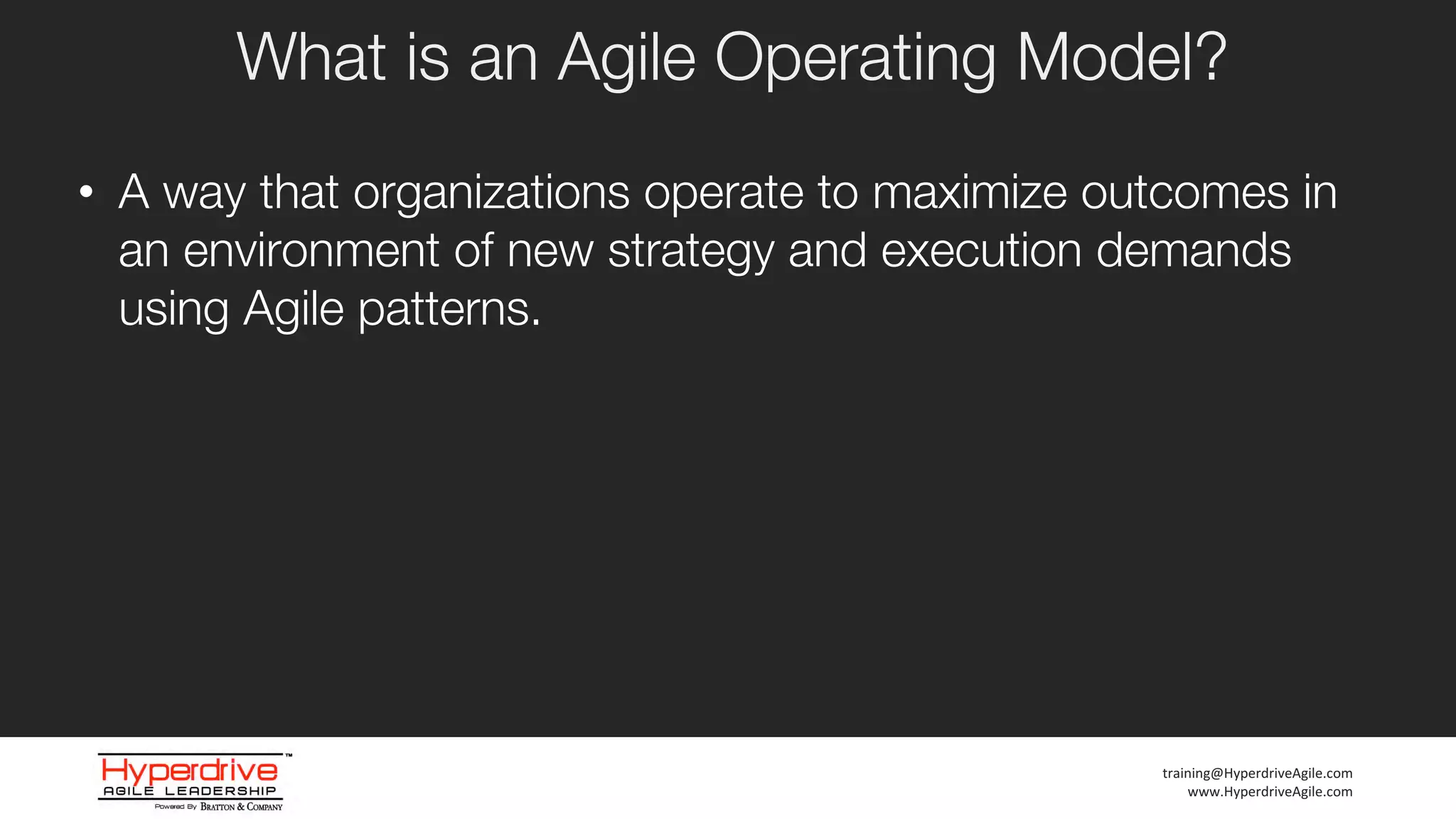 Agile Operating Model | PDF
