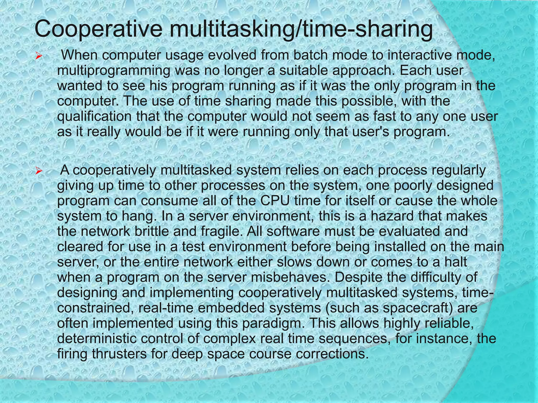 Multitasking Pptx Operating Systems Computer Software And