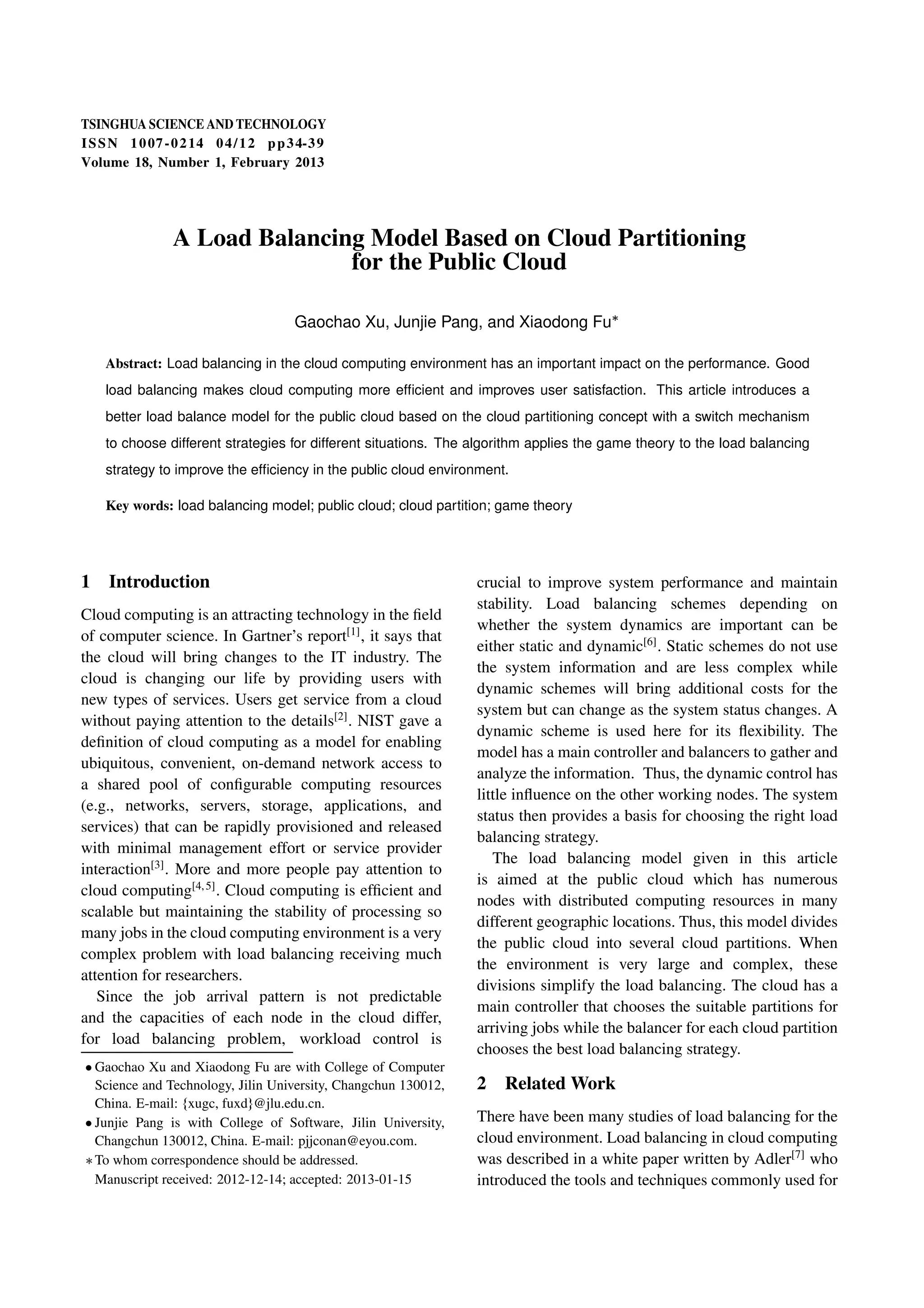 A load balancing model based on cloud partitioning | PDF | Cloud Computing | Internet